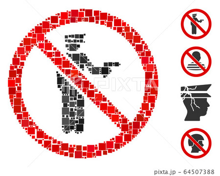 Square No Police Gun Icon Vector Collageのイラスト素材 [64507388] - PIXTA