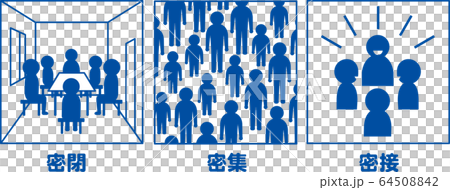 Three tightly closed dense close contact... - Stock Illustration ...