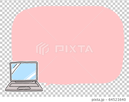 Personal computer white border pink balloon... - Stock Illustration ...