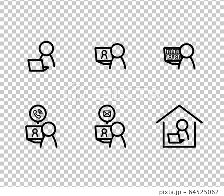 Home / telework icon set / illustration /... - Stock Illustration ...