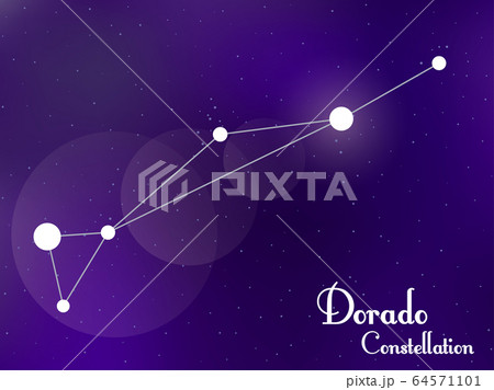 Dorado constellation. Starry night sky. Cluster ofのイラスト素材 [64571101 ...