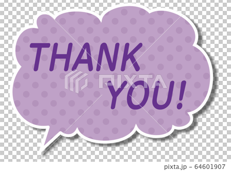 Purple muffled speech bubble with thank you - Stock Illustration ...