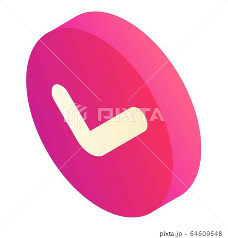 Circle approved sign icon, isometric styleのイラスト素材 [64609648] - PIXTA