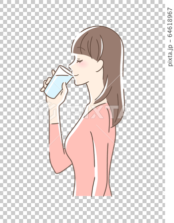 Side profile of a woman drinking cop water - Stock Illustration ...