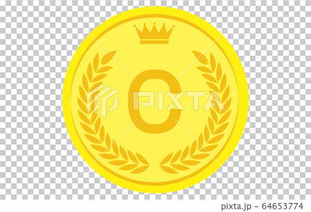 Laurel Wreath and Crown Alphabet Coin C - Stock Illustration [64653774 ...