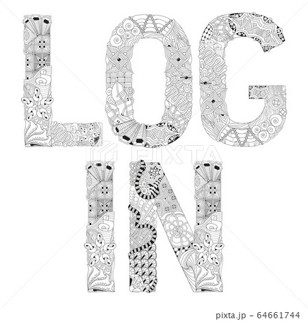 Word LOG IN for coloring. Vector decorativeのイラスト素材 [64661744] - PIXTA