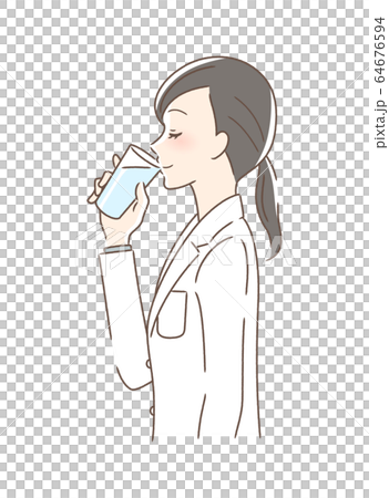 Side profile of a woman drinking cop water - Stock Illustration ...
