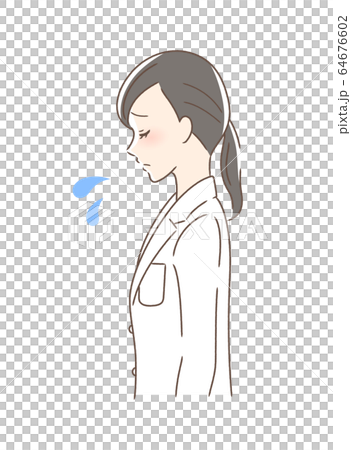 Side profile of a sad woman - Stock Illustration [64676602] - PIXTA