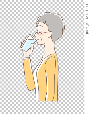 Side profile of a woman drinking cop water - Stock Illustration ...