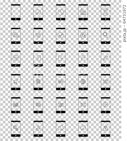 Smartphone icon set - Stock Illustration [64731972] - PIXTA