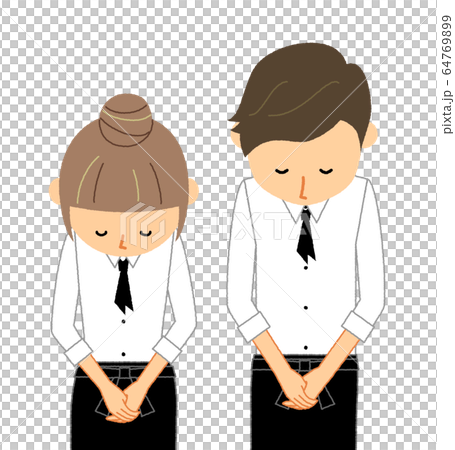 Cafe staff apology bow - Stock Illustration [64769899] - PIXTA