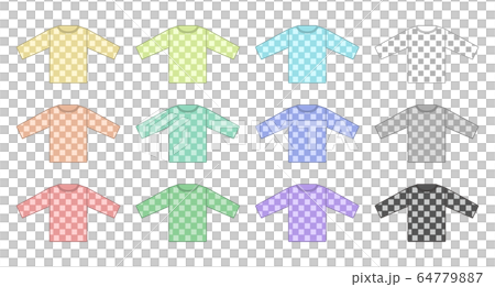Square pattern T-shirt set - Stock Illustration [64779887] - PIXTA