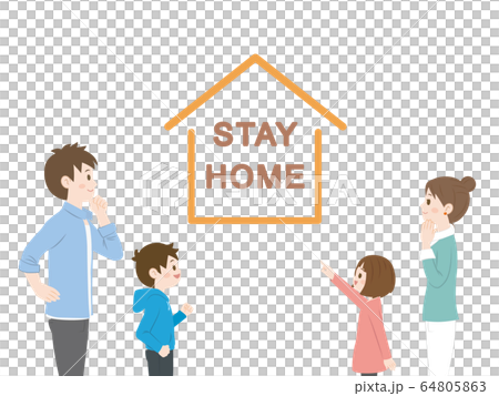 Stay home, family, illustration - Stock Illustration [64805863] - PIXTA