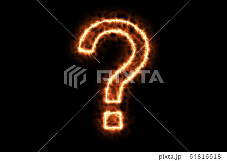 Fire burning forming question mark sign symbolのイラスト素材 [64816618] - PIXTA