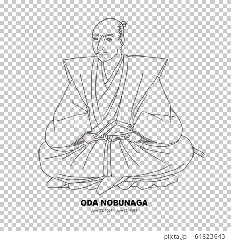 Nobunaga Oda (1534 – 1582) Line drawing... - Stock Illustration ...