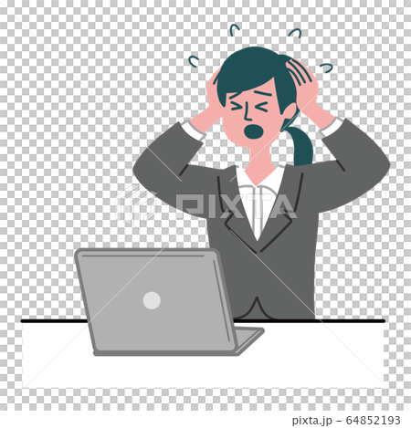 Suit female professional computer impatient - Stock Illustration ...