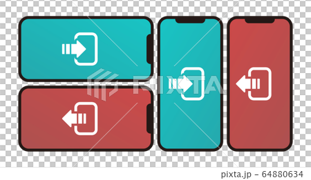 Smartphone and login, logout icon - Stock Illustration [64880634] - PIXTA