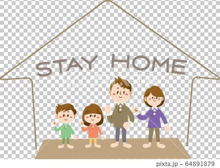 stay home family illustration - Stock Illustration [64891879] - PIXTA