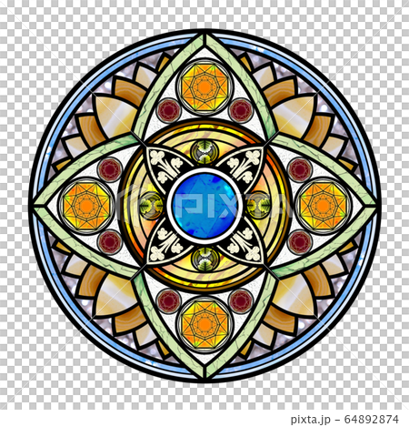 Circular pattern stained glass - Stock Illustration [64892874] - PIXTA