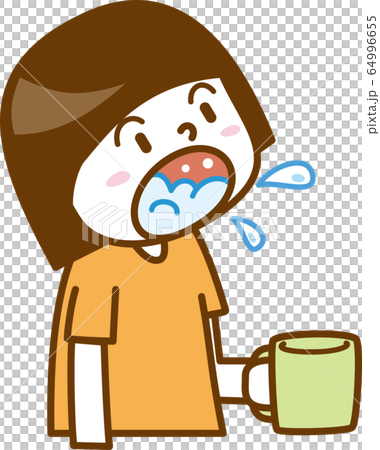 Image illustration of a girl gargling - Stock Illustration [64996655 ...
