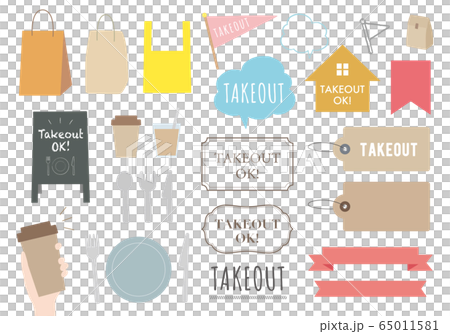 Design materials related to take-out and take-out - Stock Illustration ...