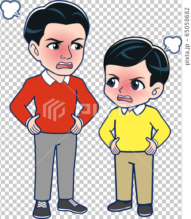 Child fighting with dad - Stock Illustration [65058682] - PIXTA