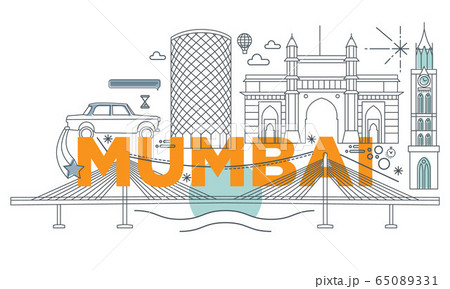 Typography word Mumbai branding technology...のイラスト素材 [65089331] - PIXTA