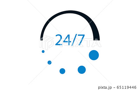 24 hour service icon. Full time service concept...のイラスト素材 [65119446 ...