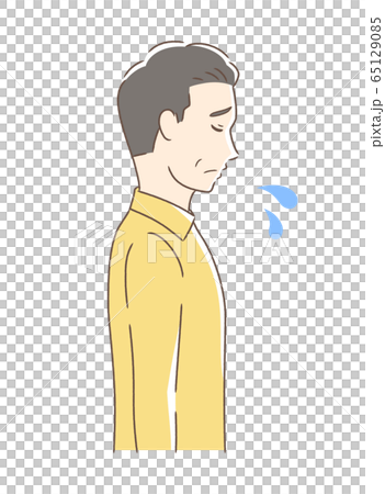 Side profile of a sad man - Stock Illustration [65129085] - PIXTA