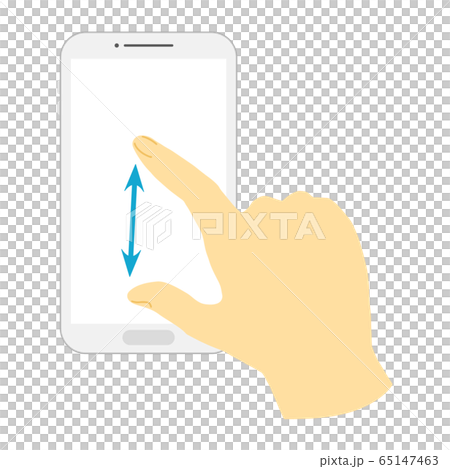 A hand that operates a smartphone, pinch out - Stock Illustration ...