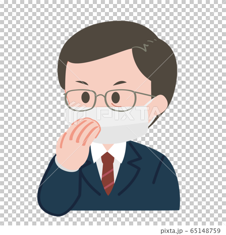 Middle-aged office worker thinking mask - Stock Illustration [65148759 ...