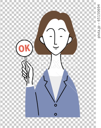 Business woman with ok tag - Stock Illustration [65150694] - PIXTA