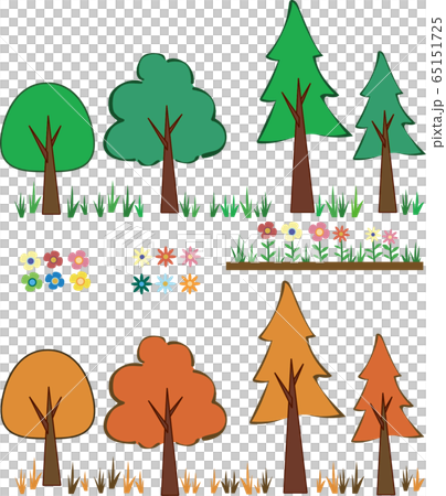 Tree flower illustration set - Stock Illustration [65151725] - PIXTA