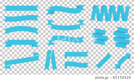 Set of light blue ribbons - Stock Illustration [65159320] - PIXTA