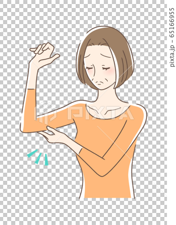 A woman touching his lower arm - Stock Illustration [65166955] - PIXTA