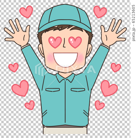 Courier delivery worker man manga illustration. - Stock Illustration ...