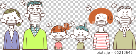 Angry side-by-side family of three generations... - Stock Illustration ...