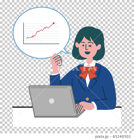 Blazer student female computer graph rises - Stock Illustration ...