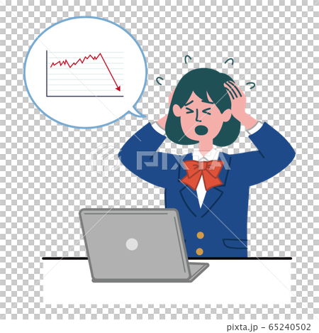 Blazer student female computer graph crash down - Stock Illustration ...