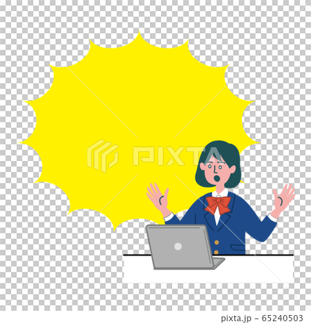 Blazer student female computer shock shocked - Stock Illustration ...