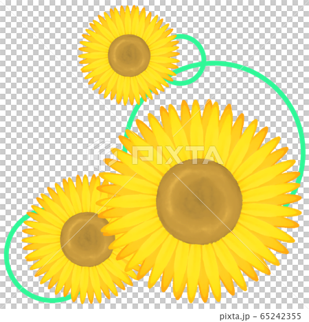 Sunflower decoration (turquoise) - Stock Illustration [65242355] - PIXTA