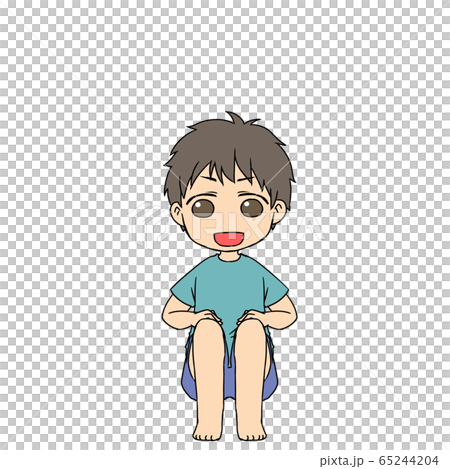Boys crouching - Stock Illustration [65244204] - PIXTA