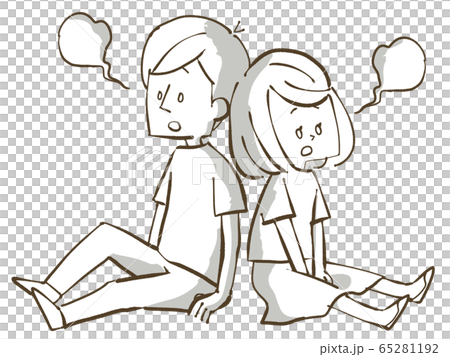 Men and women in a state of dismay-couples and... - Stock Illustration ...