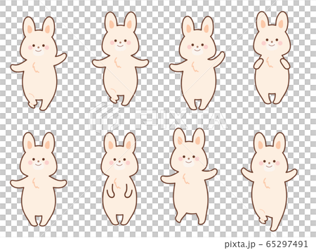 Rabbit pose variation set - Stock Illustration [65297491] - PIXTA