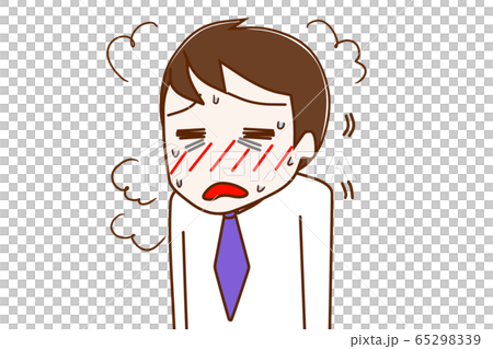 A man with a fever and a sluggish body - Stock Illustration [65298339 ...