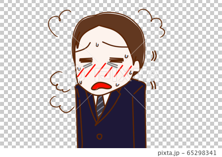 A man in a suit with a fever and a sluggish body - Stock Illustration ...