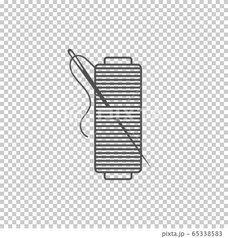 Needle and spool silhouette icon vector - Stock Illustration [65338583 ...