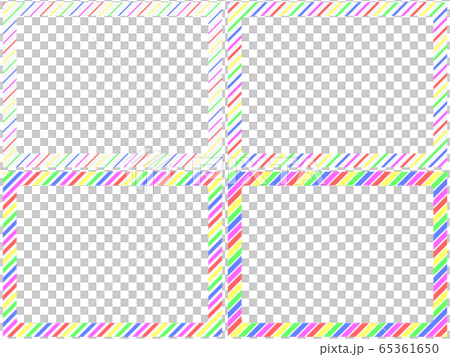 5 color slash frame 4 sets - Stock Illustration [65361650] - PIXTA