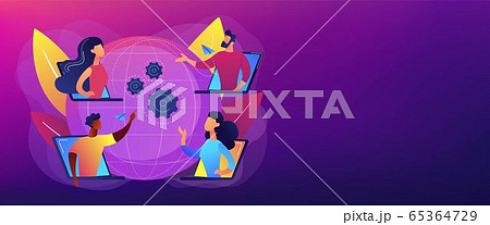 Online meetup concept banner headerのイラスト素材 [65364729] - PIXTA