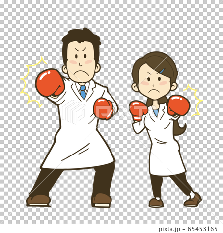 Illustration of a doctor fighting male / female - Stock Illustration ...